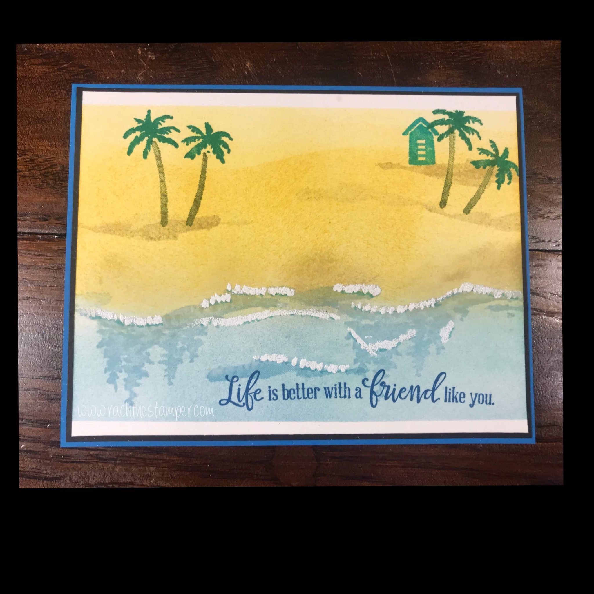 Beachy Postcard style card with Snowfront & Waterfront stamp sets ...