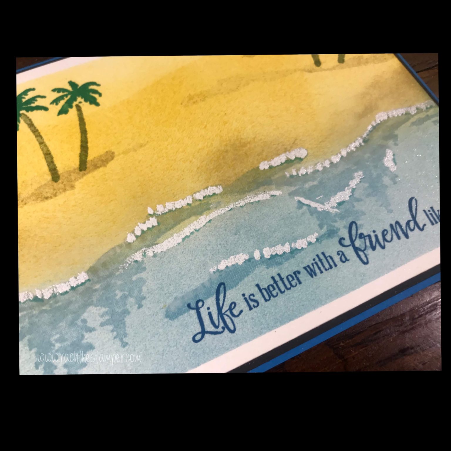 Beachy Postcard style card with Snowfront & Waterfront stamp sets ...