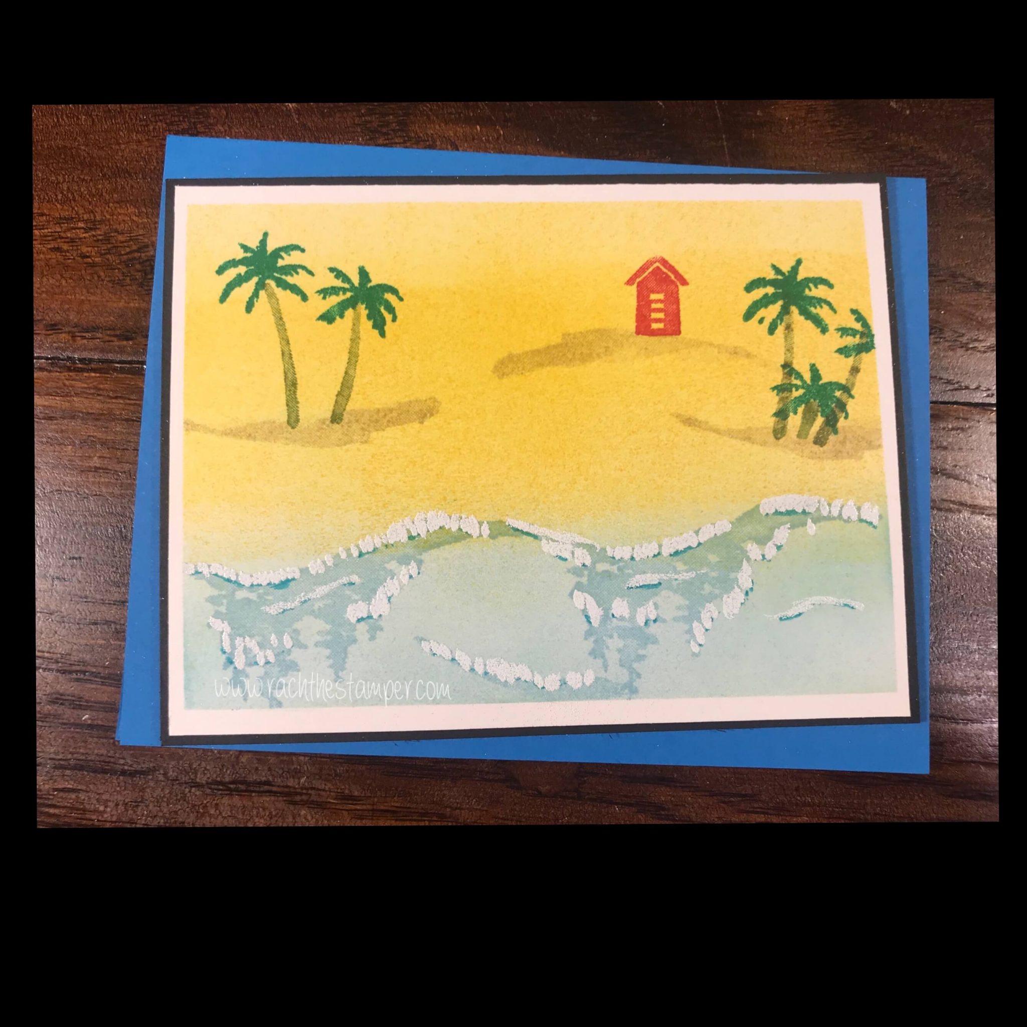 Beachy Postcard style card with Snowfront & Waterfront stamp sets ...