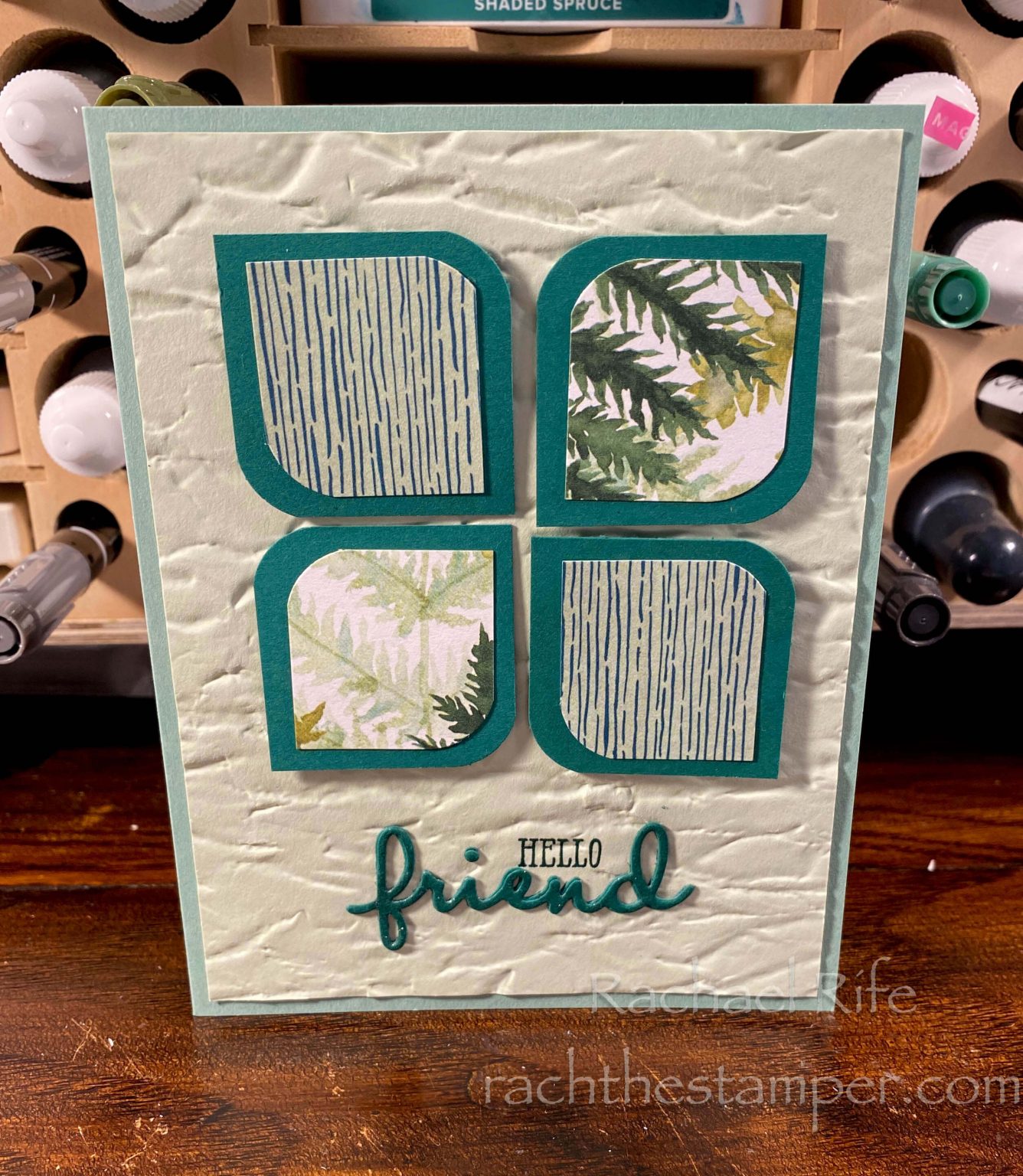 Simple squares card for All Occasions – RachTheStamper
